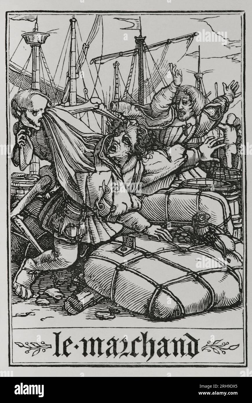 The Merchant. Scene depicting two rich merchants in a port. The Death ...
