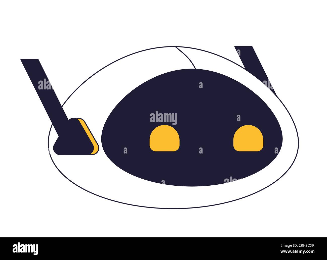 Android Robot Head Flat Line Color Isolated Vector Object Stock Vector Image And Art Alamy
