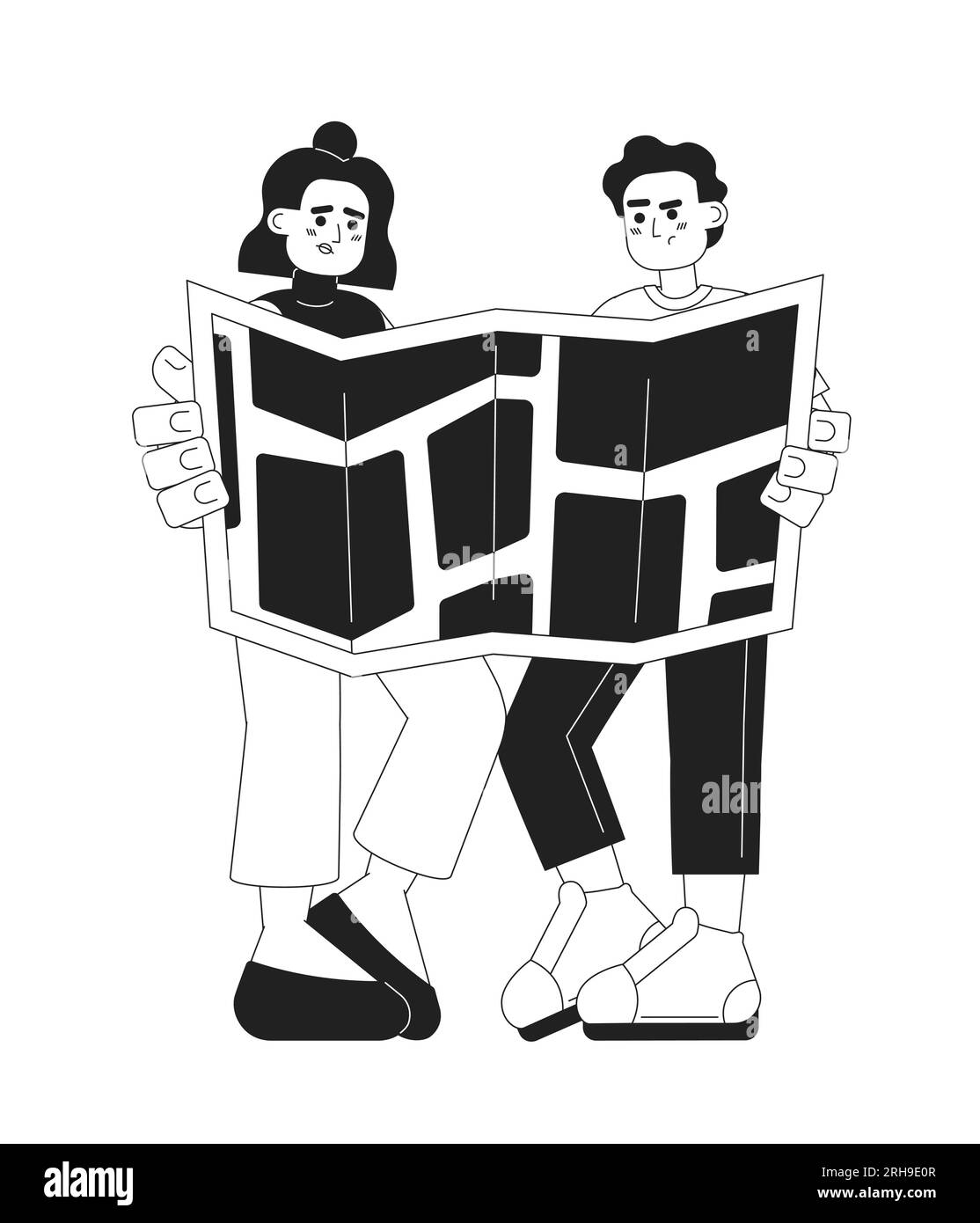 Cartoon map animation Black and White Stock Photos & Images - Alamy