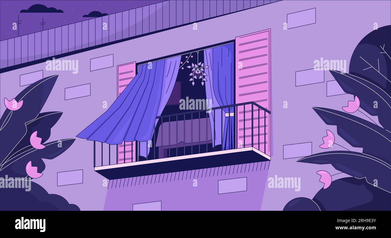 Curtains blowing in wind from opened window chill lo fi background ...