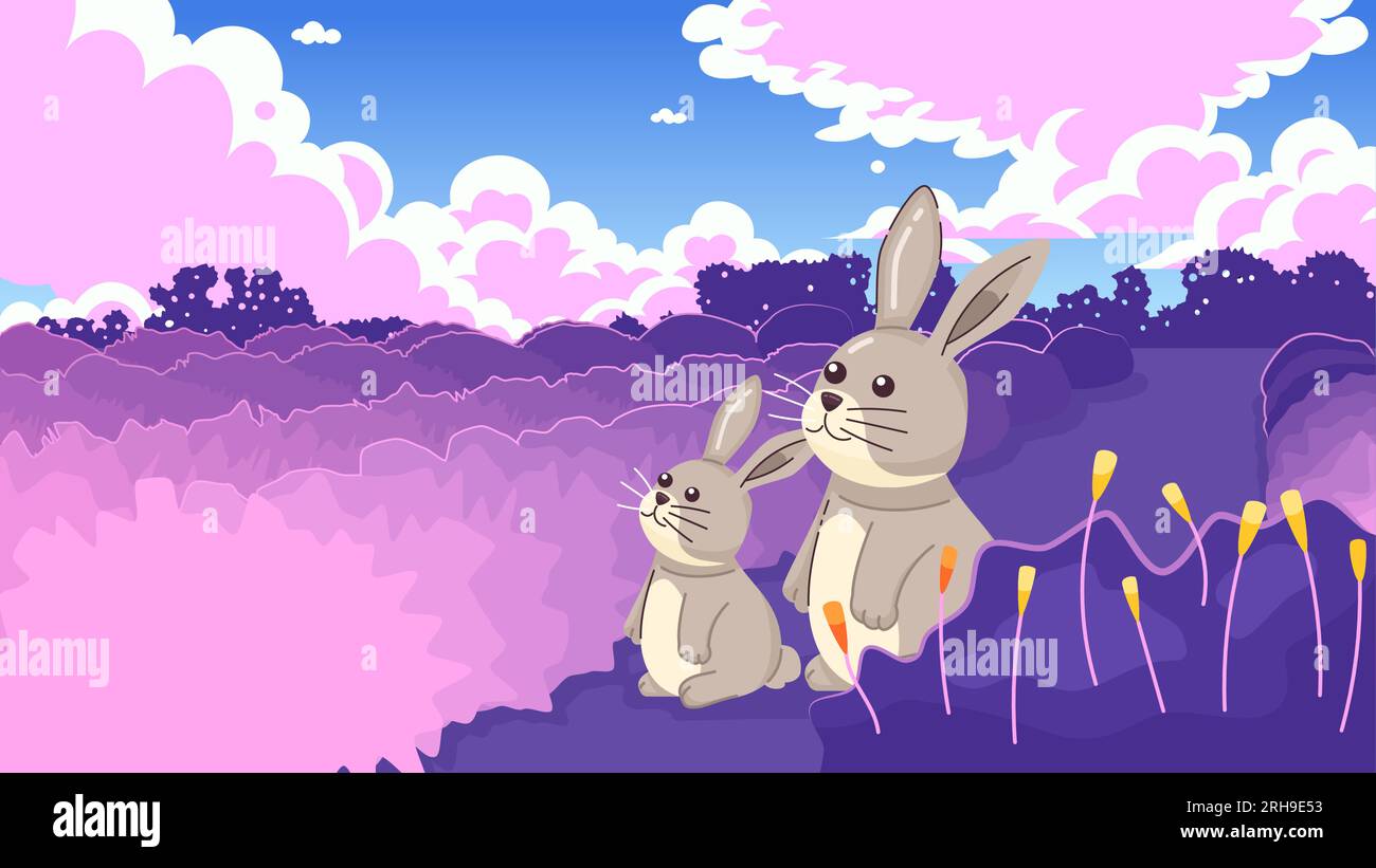Kawaii rabbits cute chill lo fi wallpaper Stock Vector Image & Art - Alamy Kawaii rabbits cute chill lo fi wallpaper Stock Vector Image & Art - Alamy
