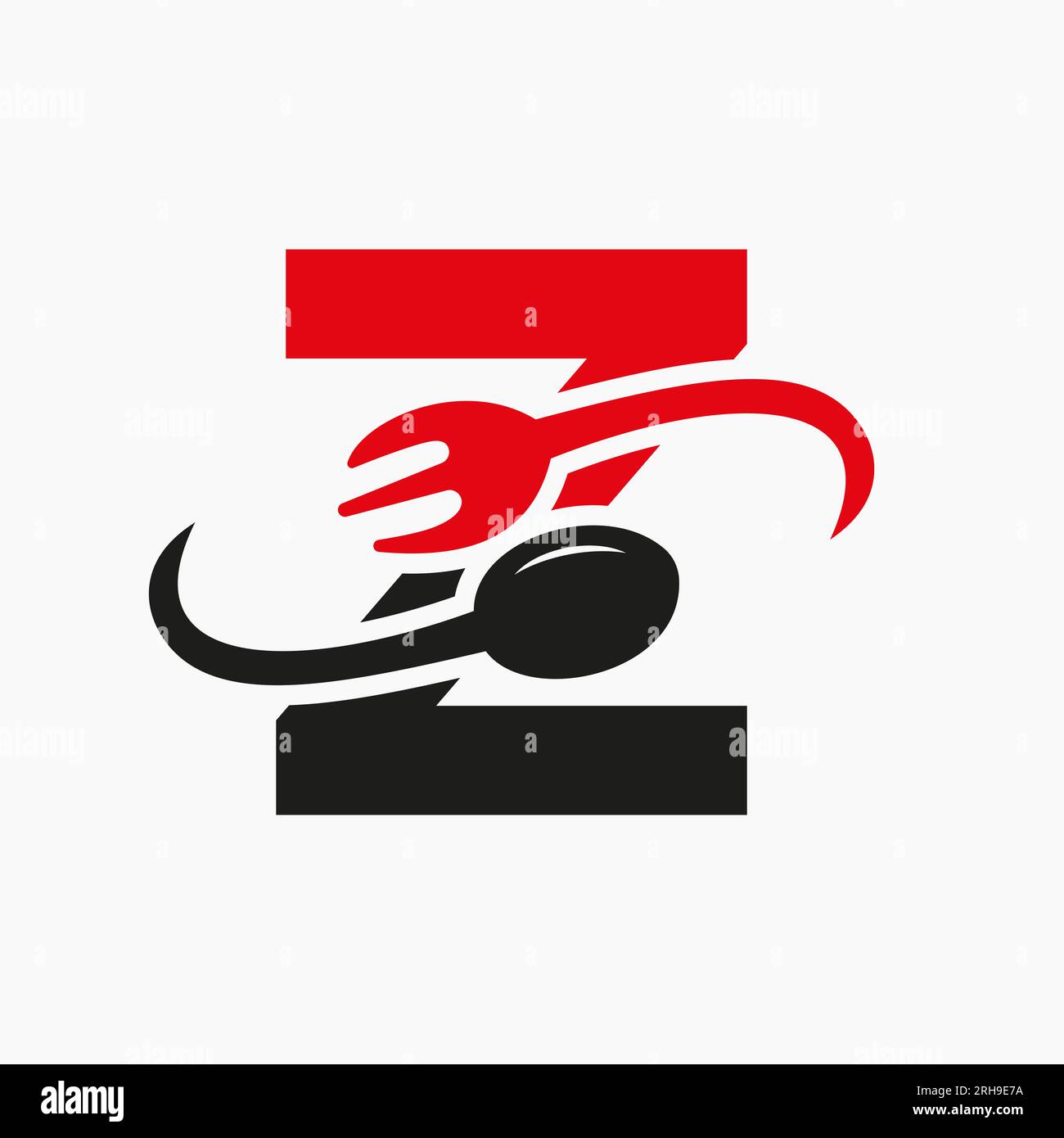 Letter Z Restaurant Logo Combined with Fork and Spoon Icon Stock Vector ...