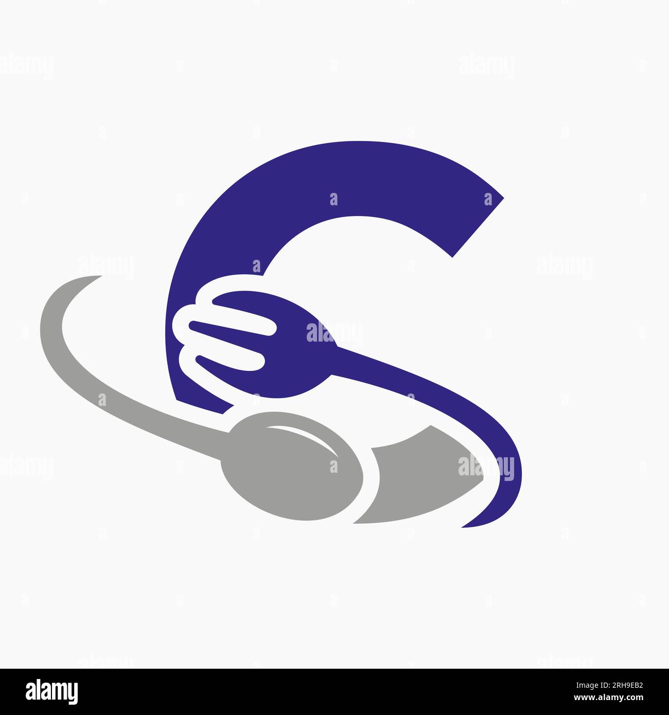 Letter C Restaurant Logo Combined with Fork and Spoon Icon Stock Vector ...