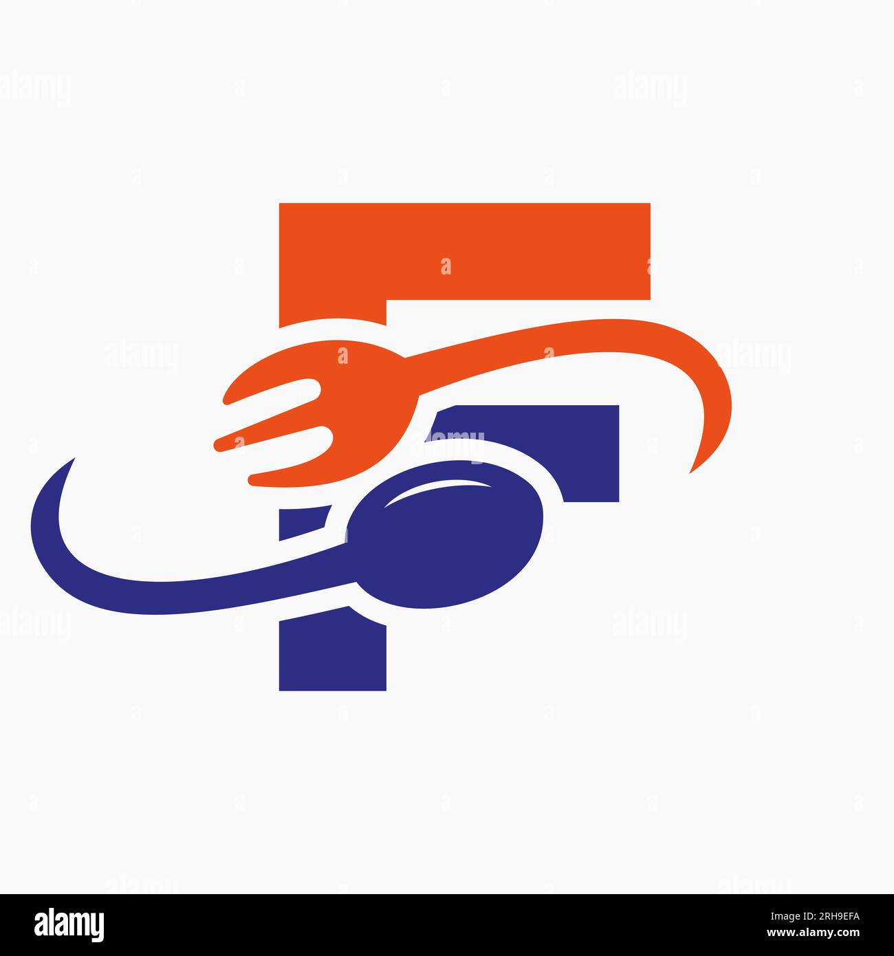Letter F Restaurant Logo Combined with Fork and Spoon Icon Stock Vector ...