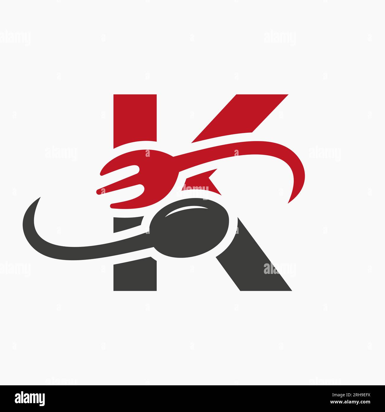 Letter K Restaurant Logo Combined with Fork and Spoon Icon Stock Vector ...
