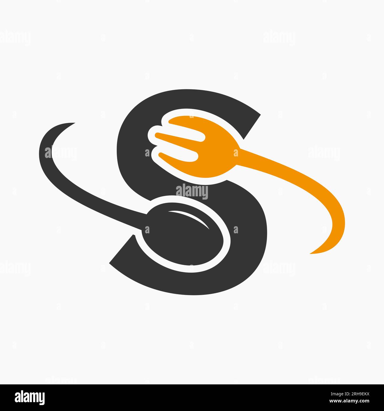 Letter S Restaurant Logo Combined with Fork and Spoon Icon Stock Vector ...