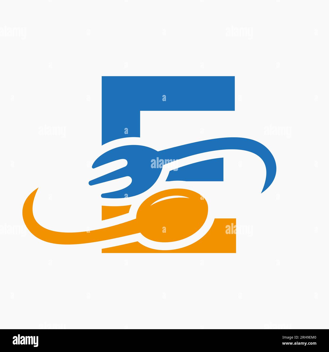 Letter E Restaurant Logo Combined with Fork and Spoon Icon Stock Vector ...