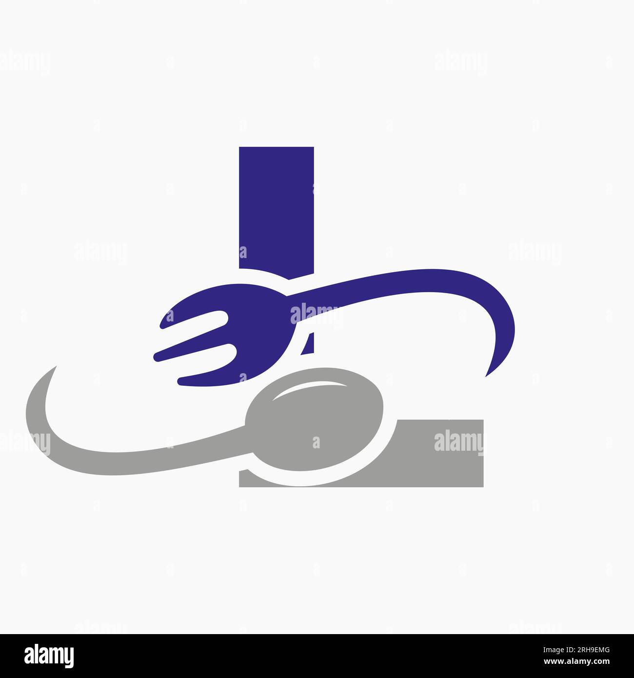 Letter L Restaurant Logo Combined with Fork and Spoon Icon Stock Vector ...