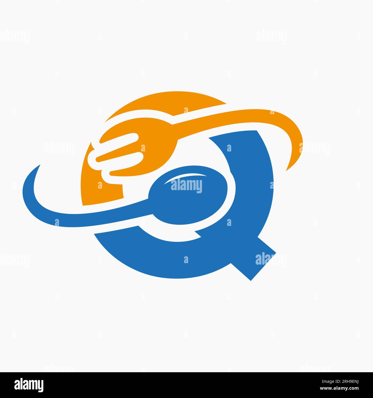 Letter Q Restaurant Logo Combined with Fork and Spoon Icon Stock Vector ...