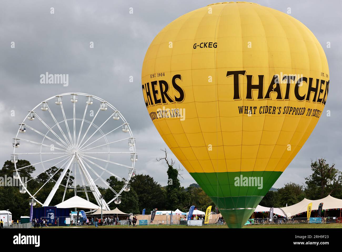 Thatchers's balloon seen on the grass. Bristol International Balloon ...