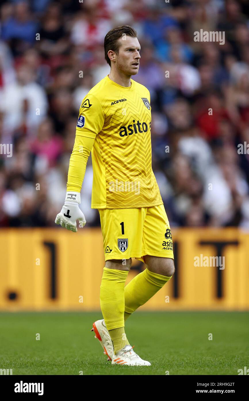 AMSTERDAM - Heracles Almelo goalkeeper Michael Brouwer during the Dutch ...