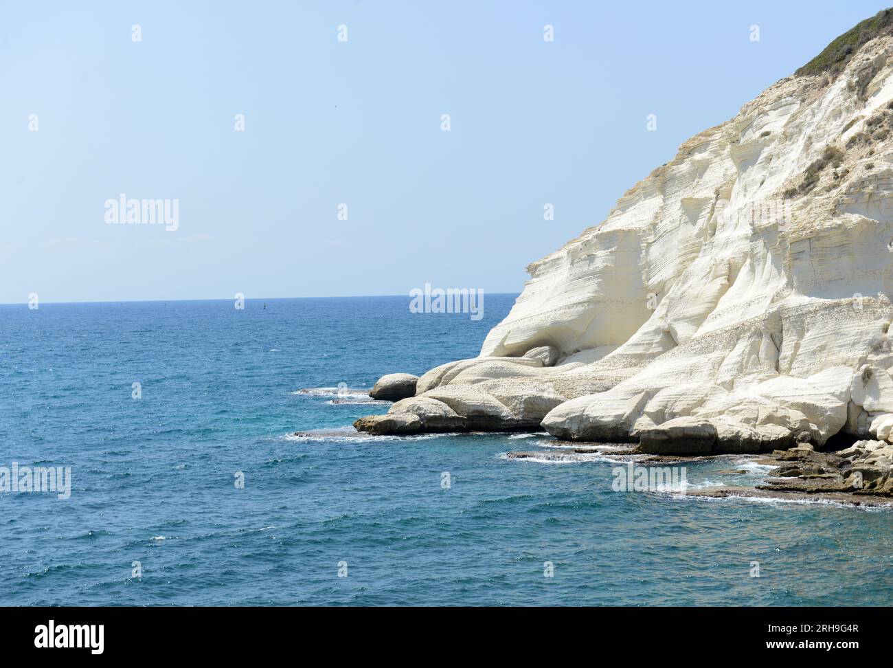 The dramatic coastal scenery at the Rosh Hanikra grottoes in northern ...