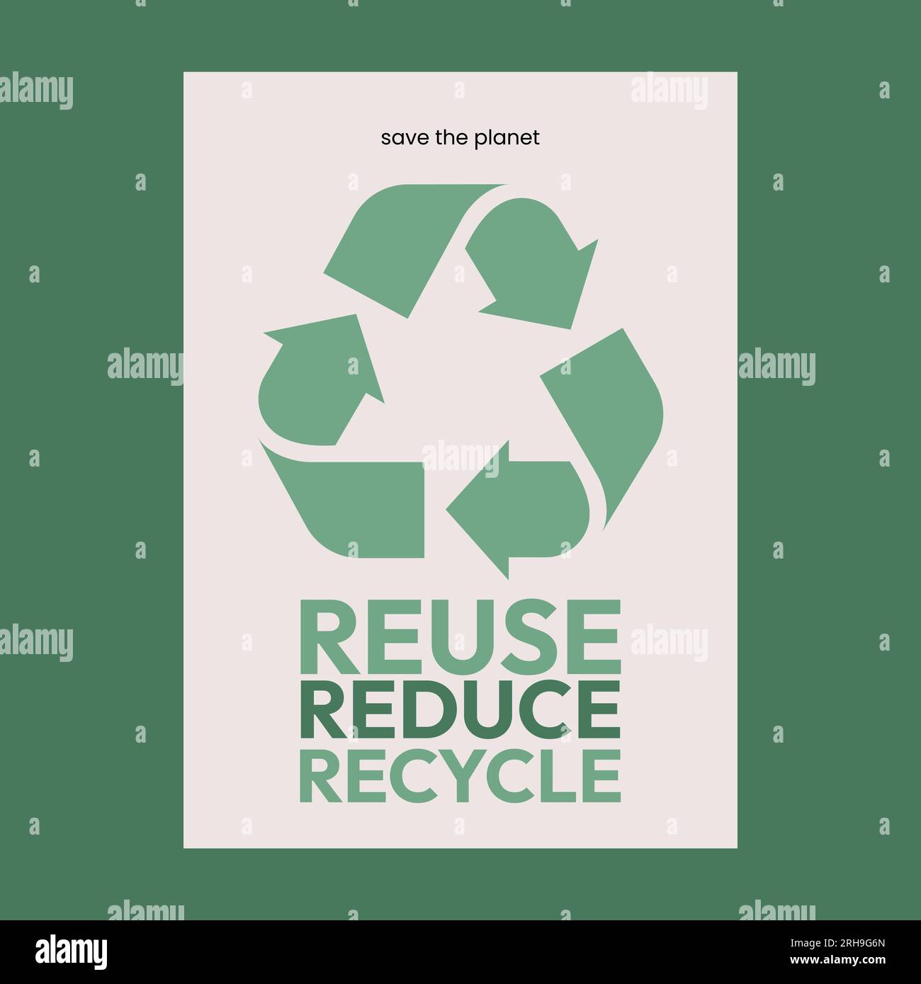 reuse reduce recycle. Poster with reuse sign Vector flat illustration ...