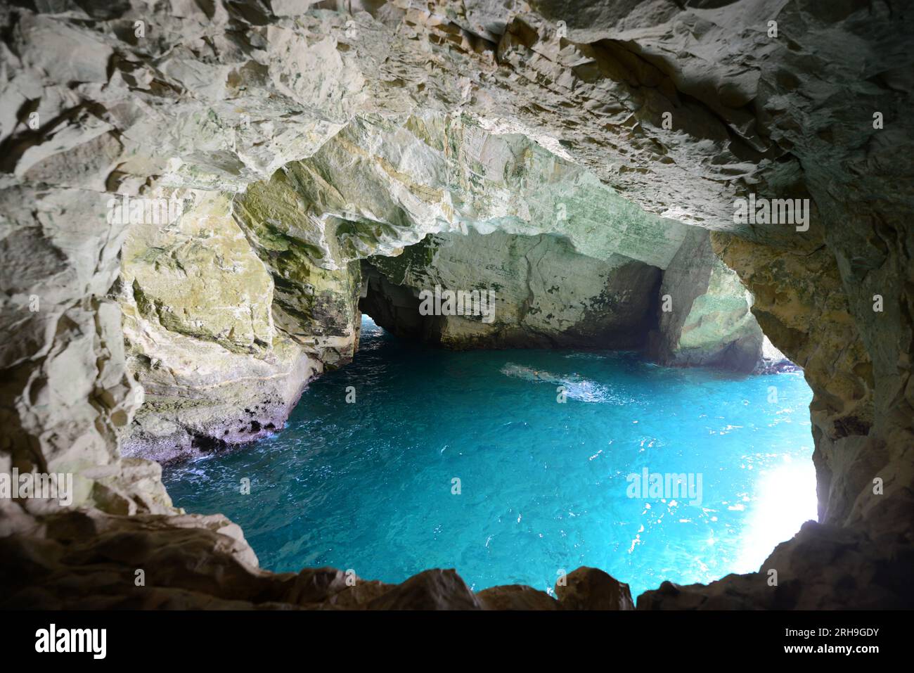The dramatic coastal scenery at the Rosh Hanikra grottoes in northern ...
