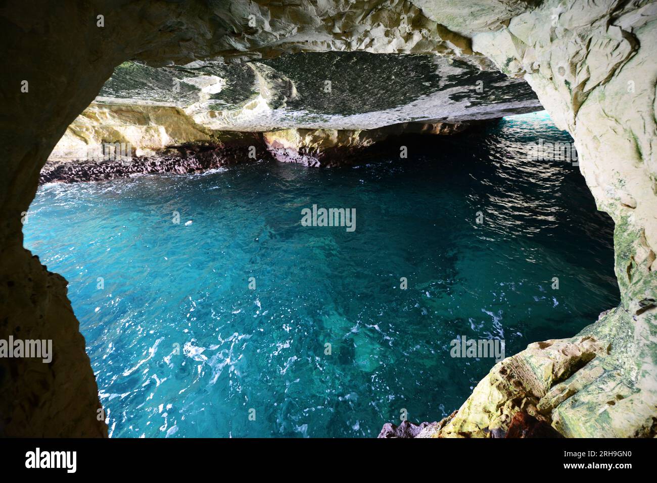 The dramatic coastal scenery at the Rosh Hanikra grottoes in northern ...