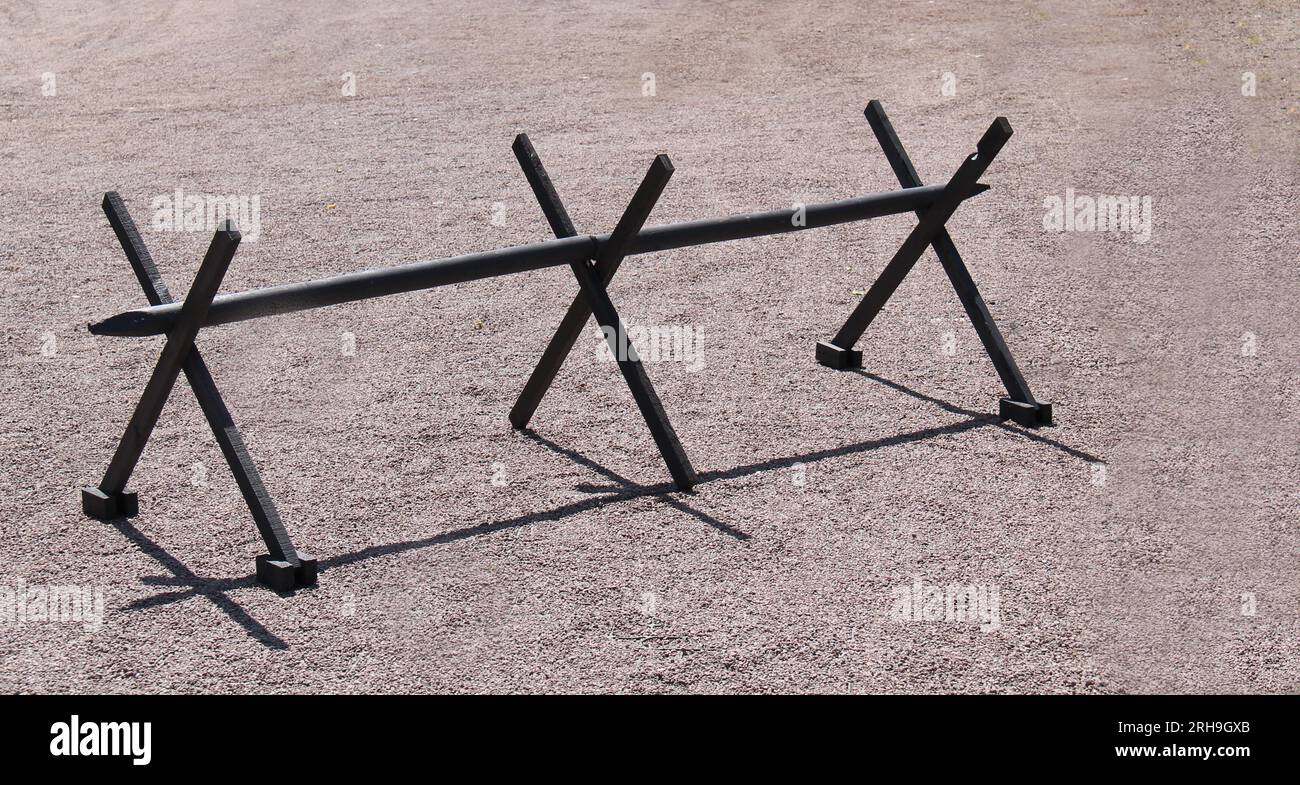 Temporary wooden barrier hi-res stock photography and images - Alamy