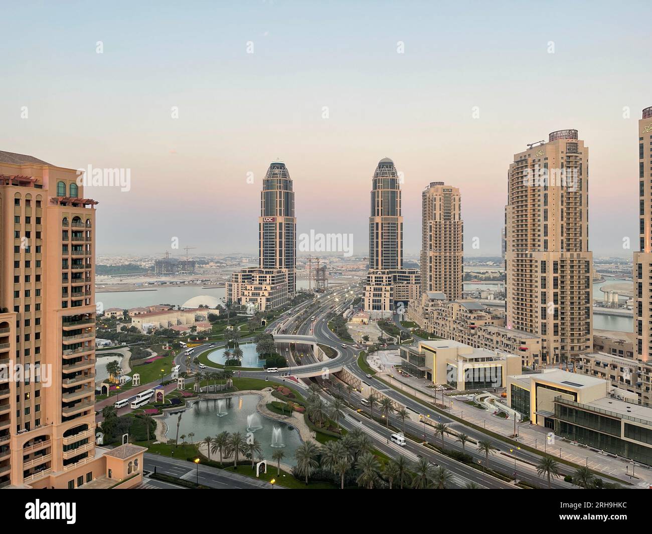 Pearl Qatar an artificial island in Qatar. View of the Marina and ...