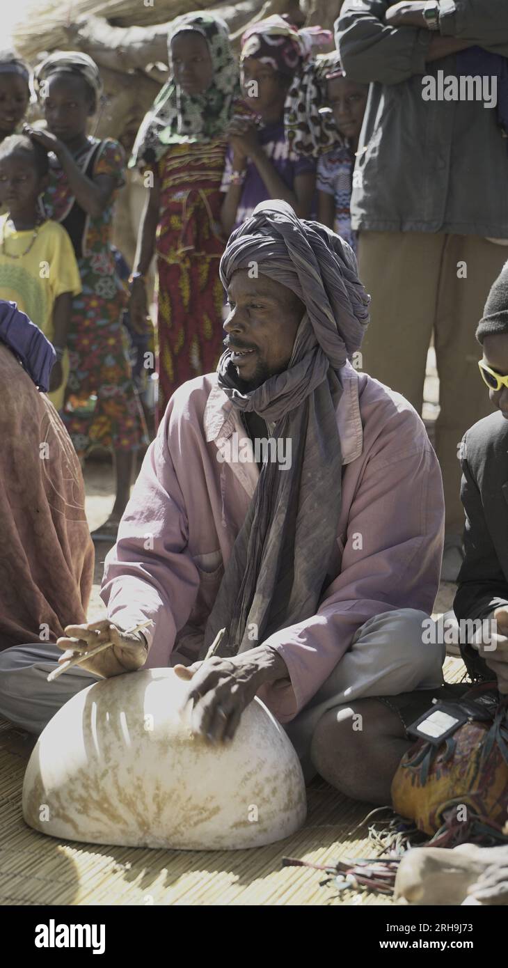 african portrait. tribal men of an African village with their ...