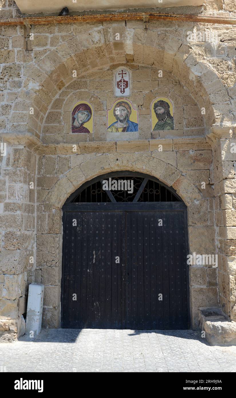A gate to St. Archangel Michael monastery in Jaffa, Israel Stock Photo ...