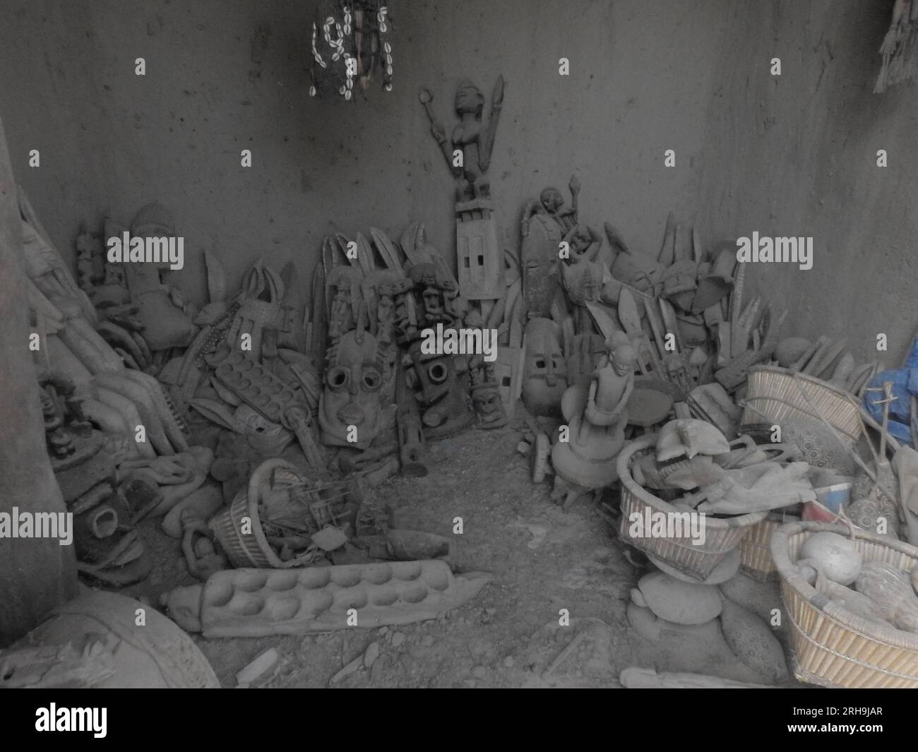 many ancient African statues of a tribe are in storage traditional ...