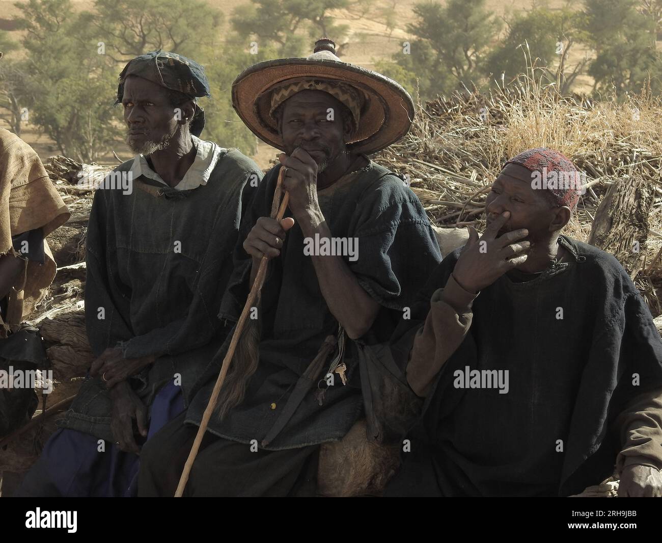 tribal man of an African village with their traditional clothes on ...