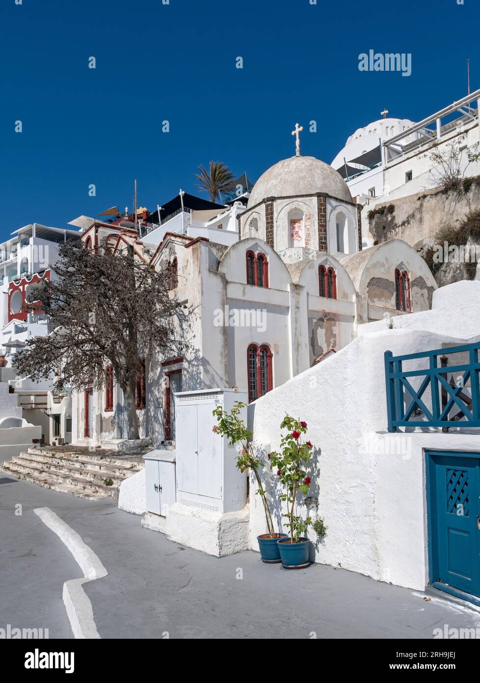 St. John the Theologian Orthodox Church, Fira, Santorini, Greece Stock ...