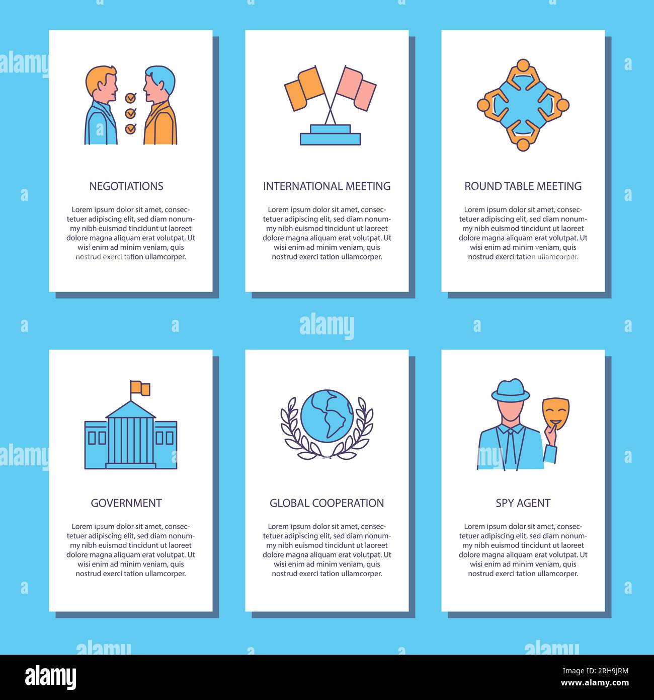 Diplomacy and international relations banner template with place for ...