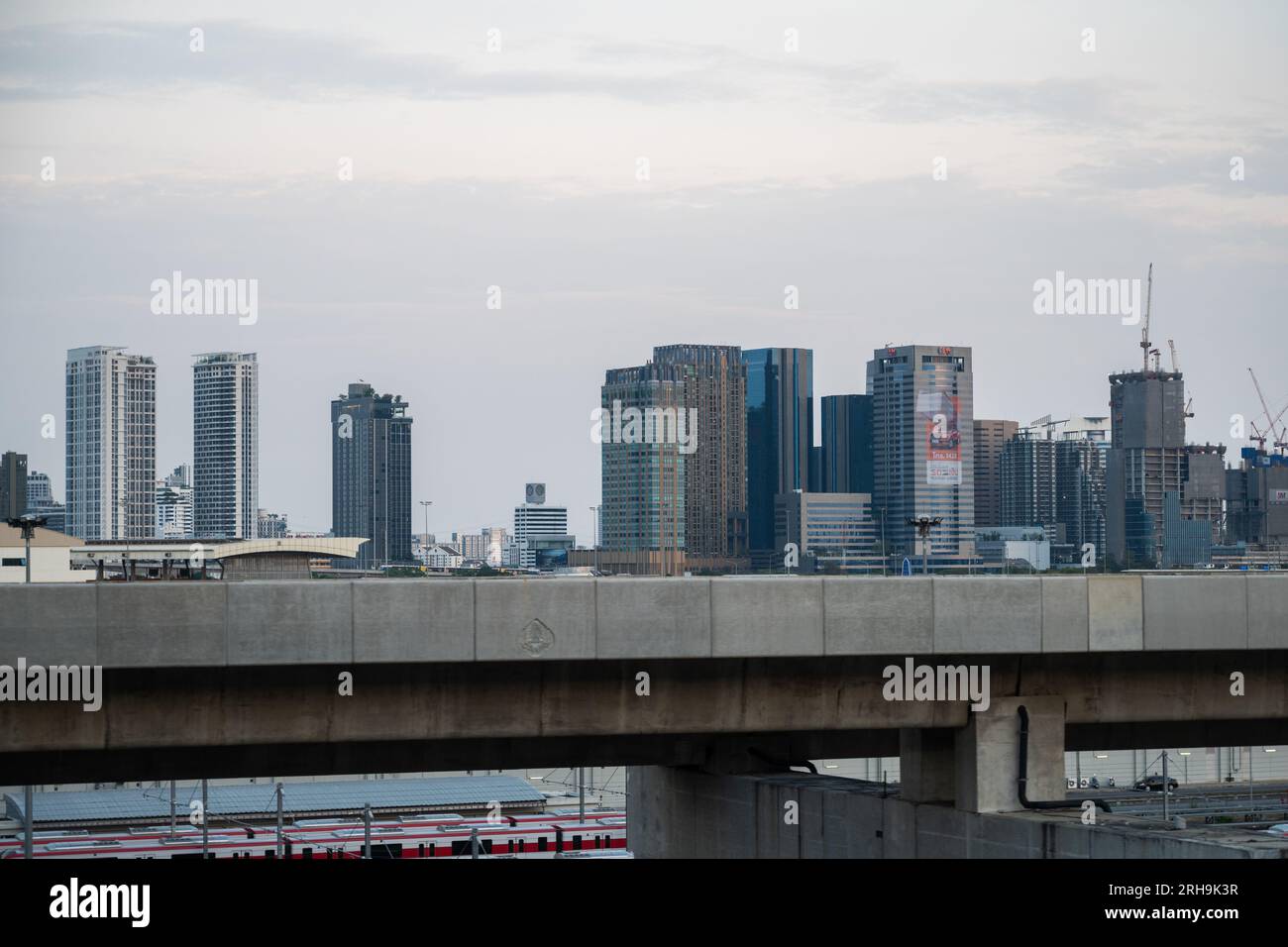 View of Kuala Lumpur from Mass Rapid Transit (MRT) transport system ...