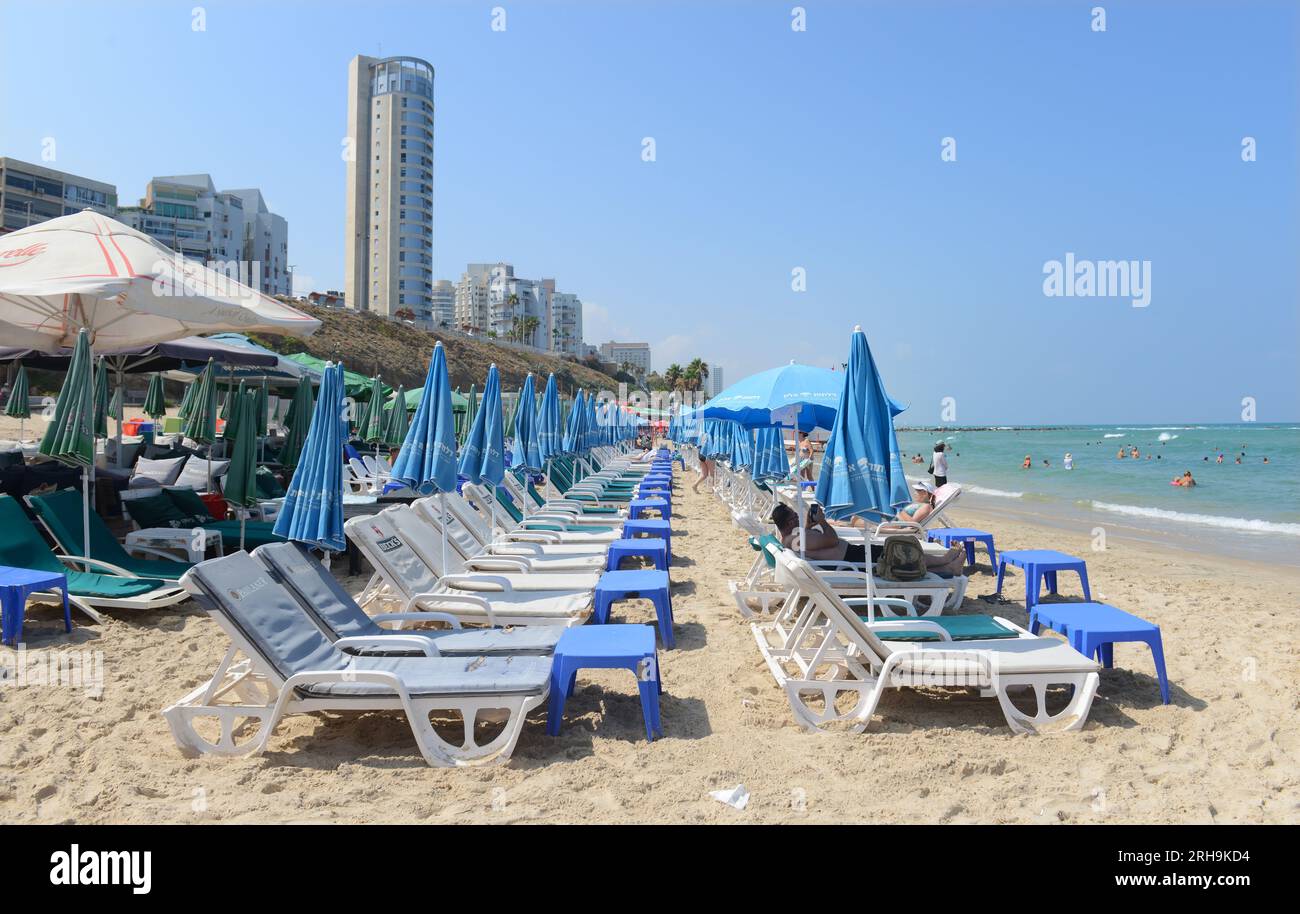 The beautiful beach in Bat Yam, Israel Stock Photo - Alamy