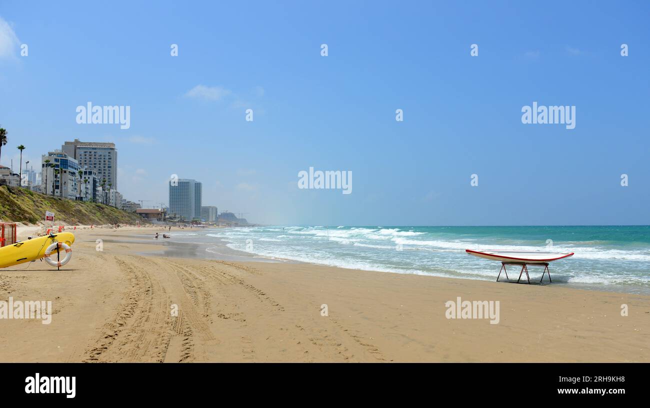 The beautiful beach in Bat Yam, Israel Stock Photo - Alamy