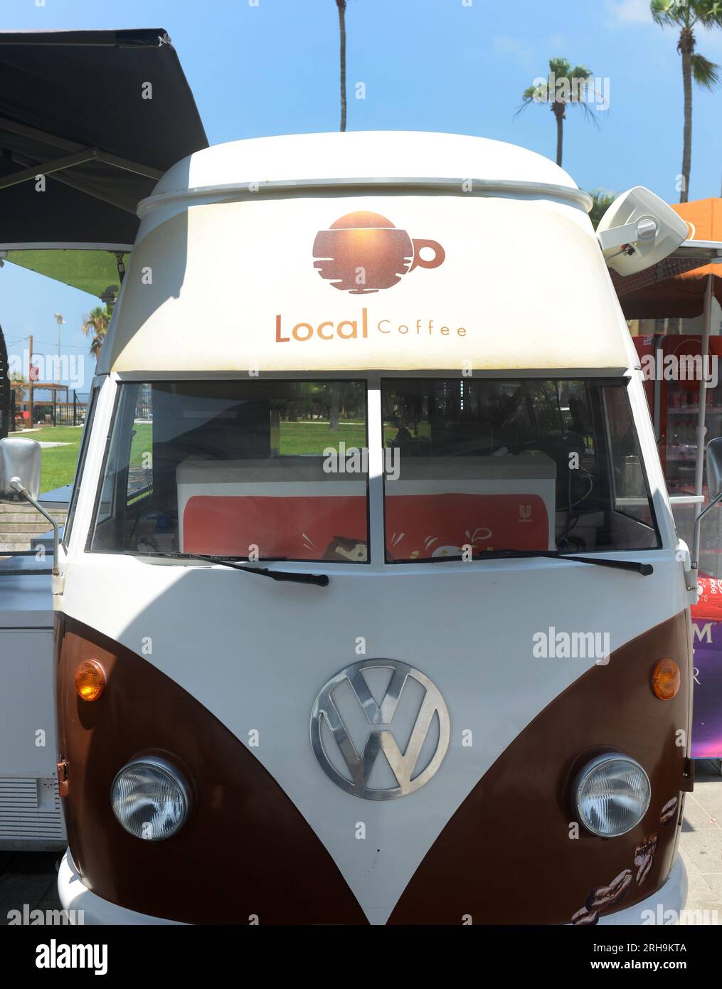A mobile coffee shop in an old VW bus in Bat Yam, Israel Stock Photo ...