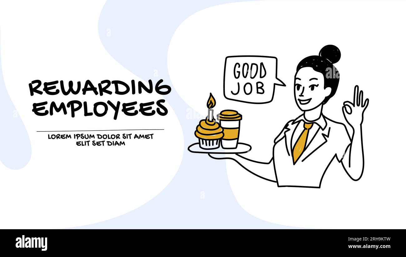 Productive workflow tips concept, rewarding employees for a good job ...