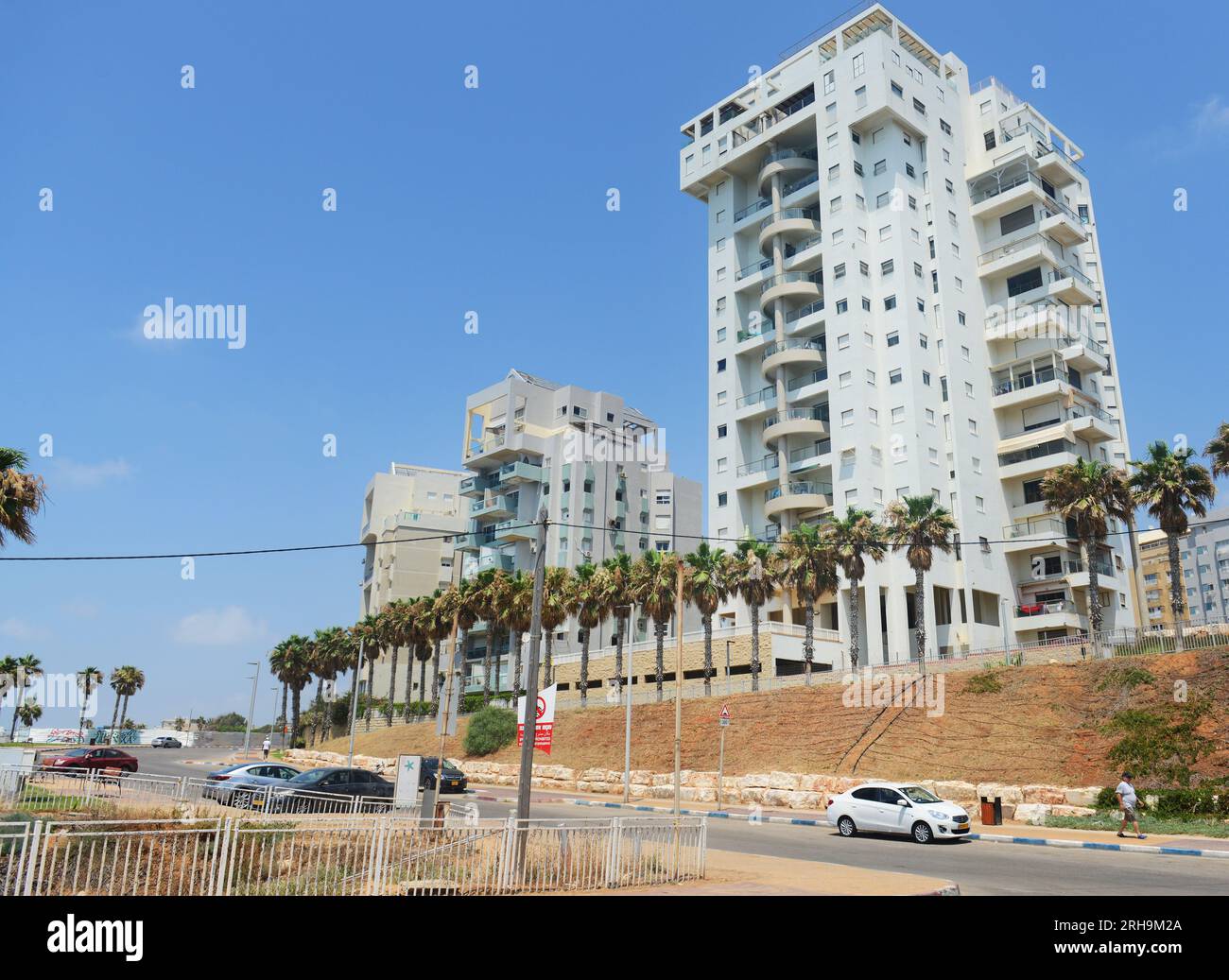 Changing skyline along the waterfront of Bat Yam, Israel Stock Photo ...