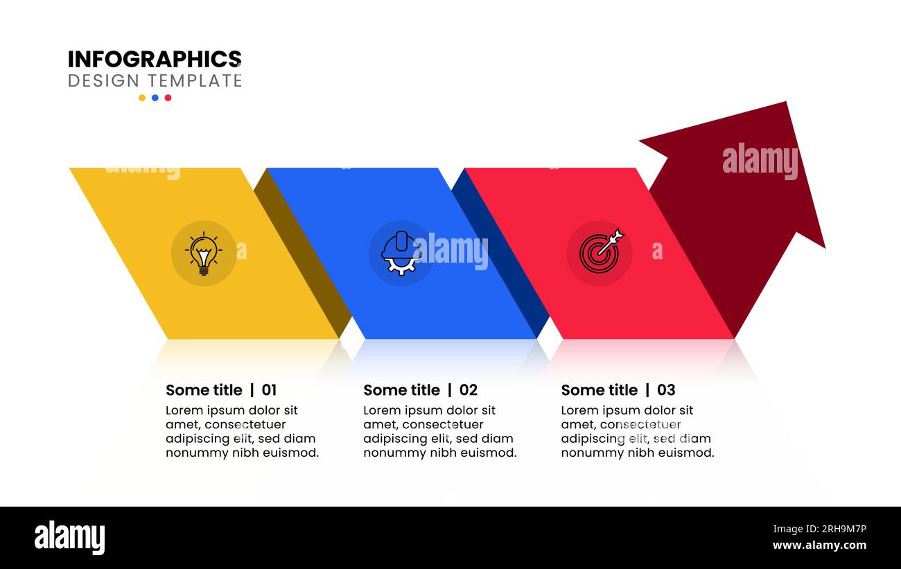 Infographic template with icons and 3 options or steps. Origami arrow ...