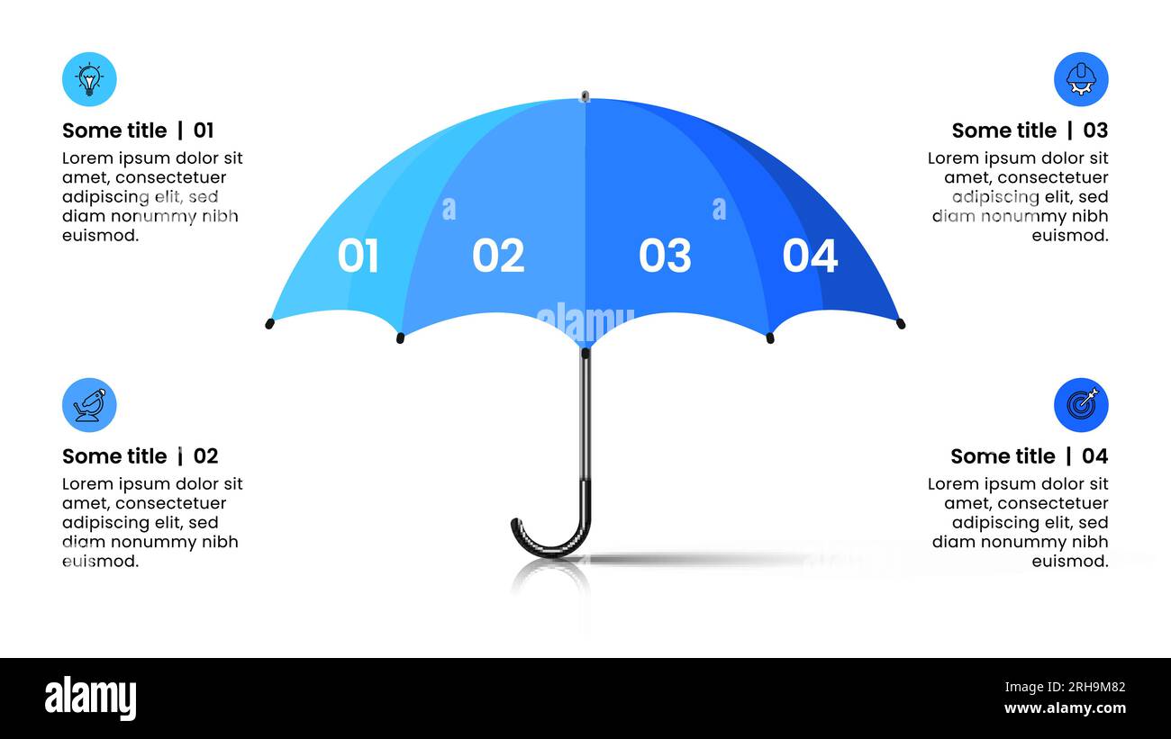 Infographic template with icons and 4 options or steps. Umbrella. Can ...