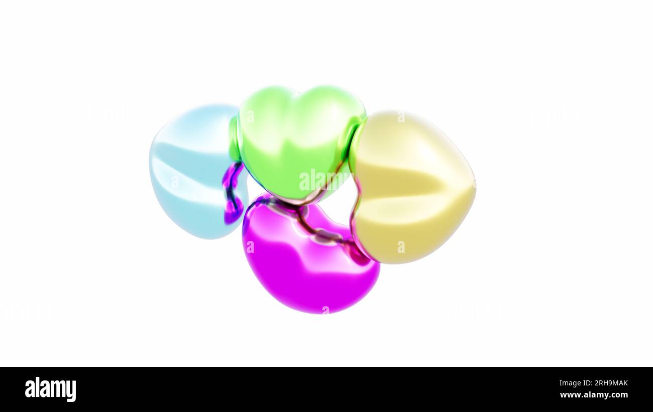 Color soft metal hearts collider 3d render Stock Photo - Alamy