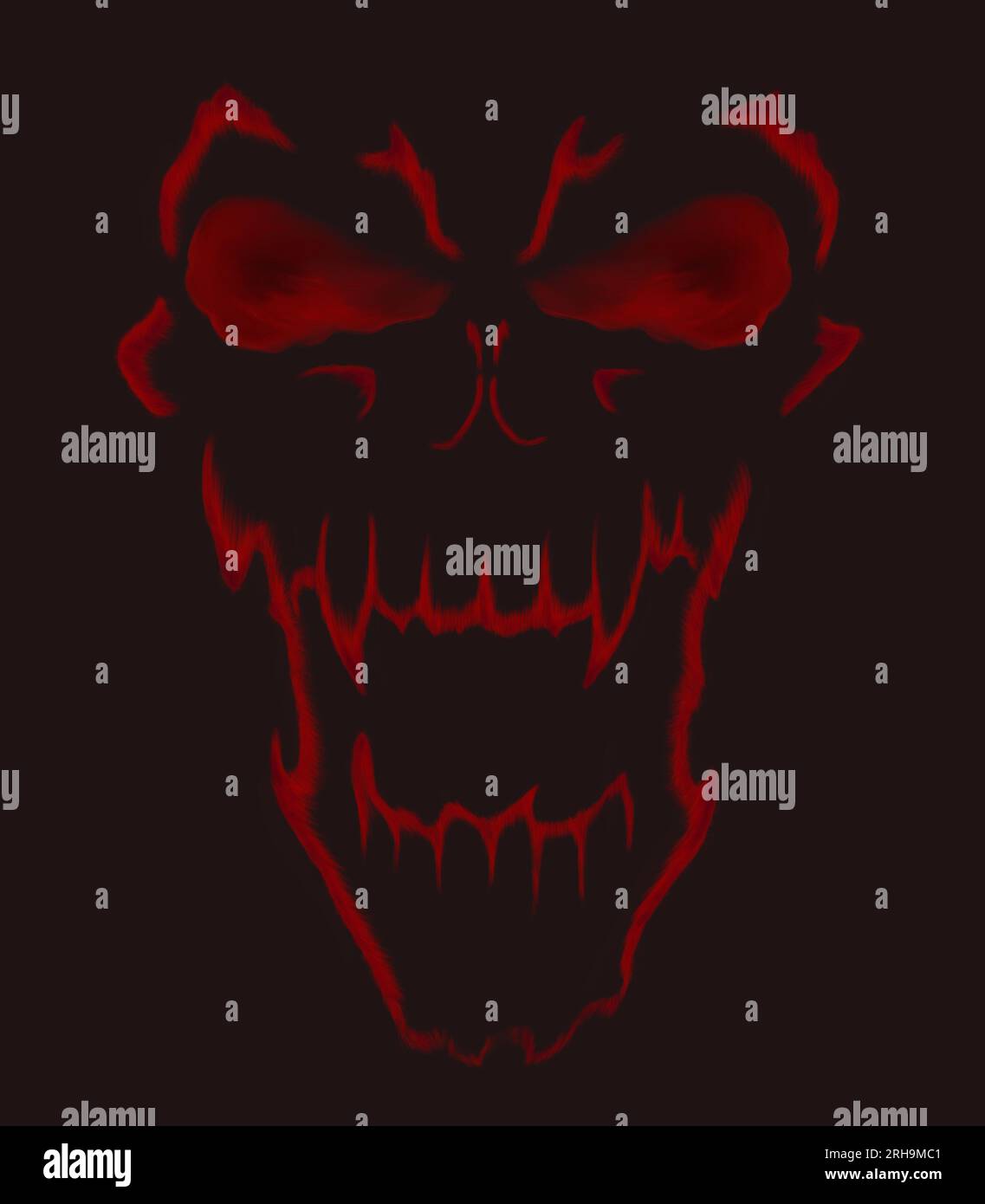 scary face on a black background with red lines Stock Photo - Alamy
