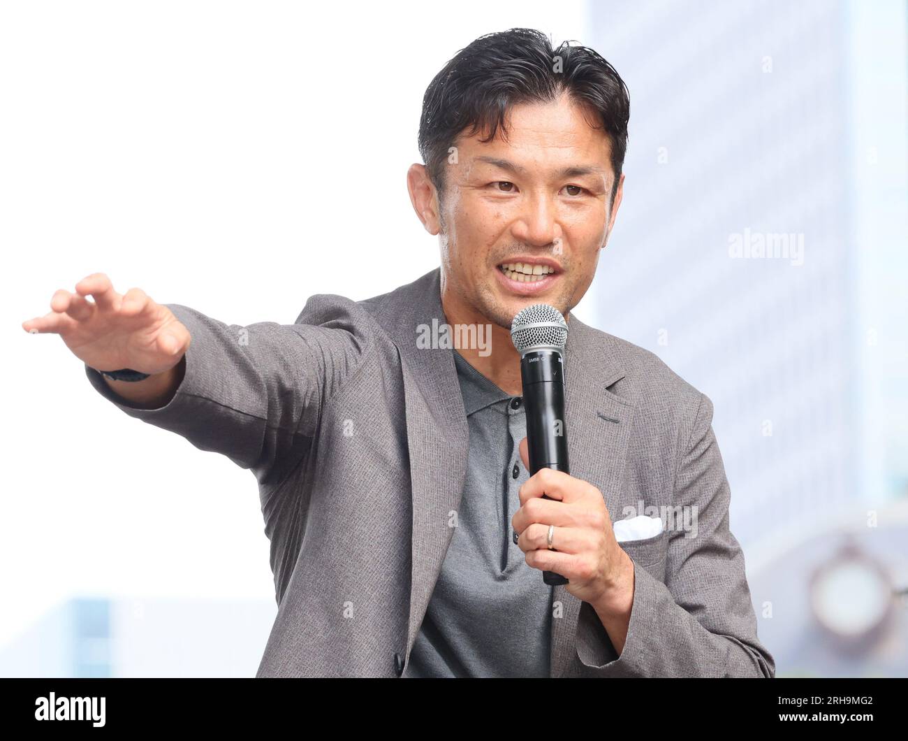 Tokyo, Japan. 15th Aug, 2023. Former rugby plater Toshiaki Hirose ...