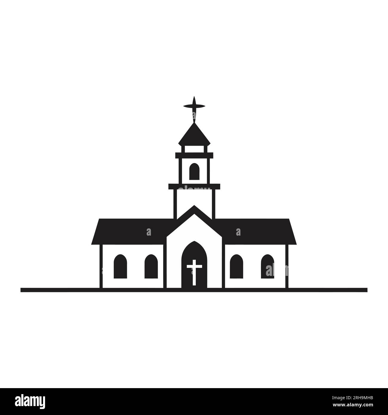 church logo in flat style isolated on white background. Vector ...