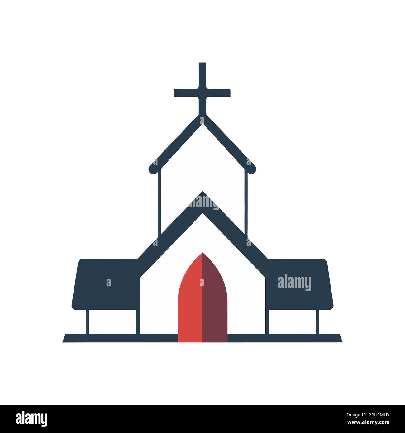 church logo in flat style isolated on white background. Vector ...