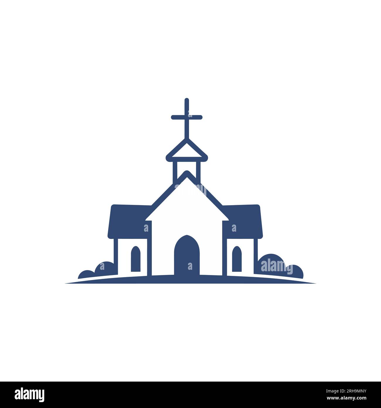 church logo in flat style isolated on white background. Vector ...