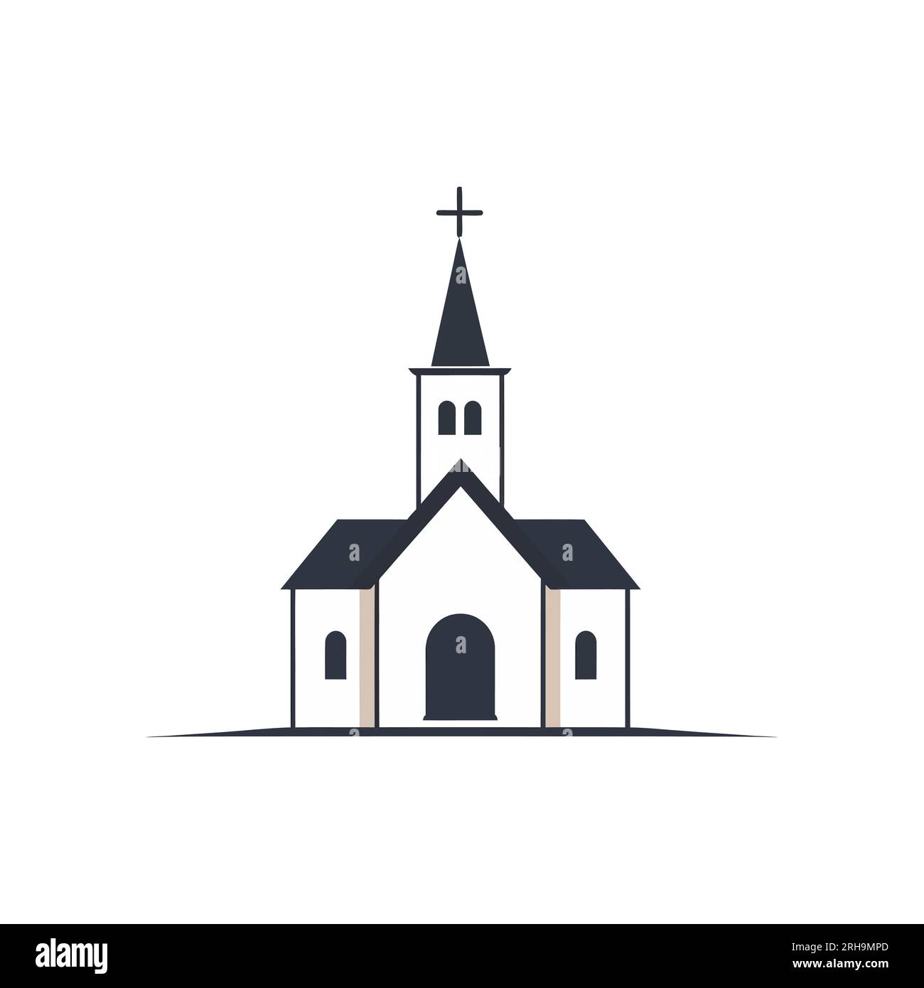 church logo in flat style isolated on white background. Vector ...