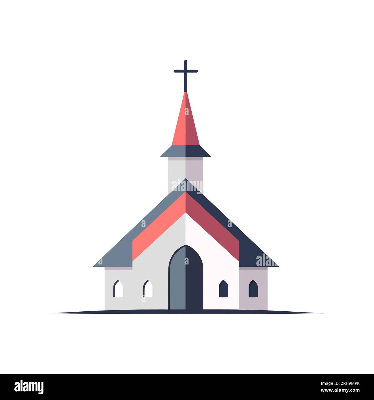 church logo in flat style isolated on white background. Vector ...