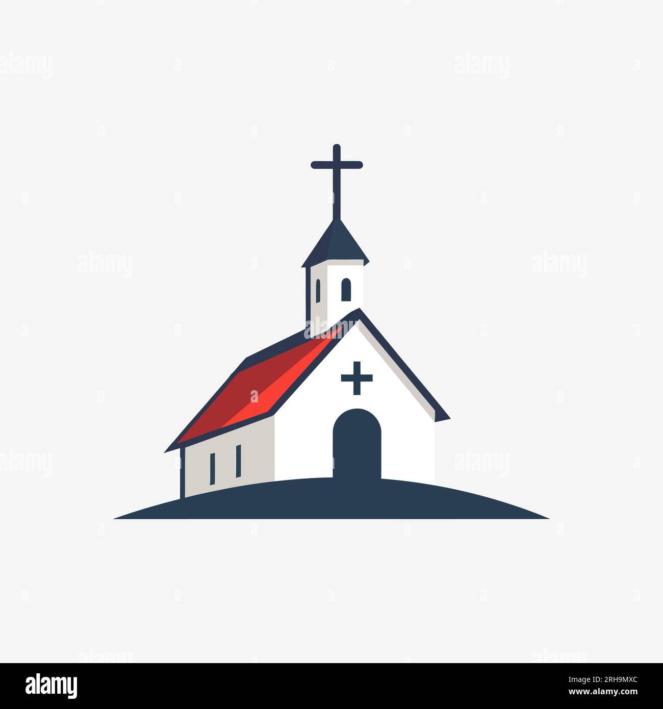 church logo in flat style isolated on white background. Vector ...