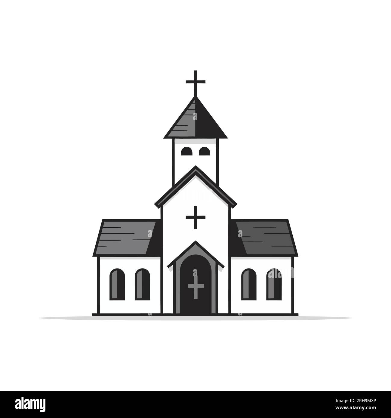church logo in flat style isolated on white background. Vector ...