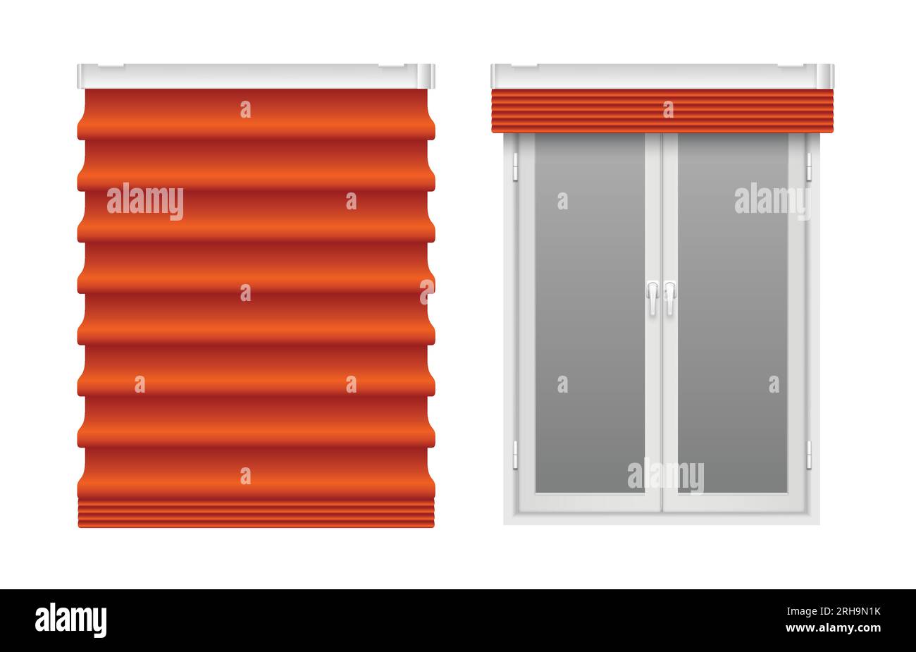 Window blinds realistic set with house interior symbols isolated vector ...