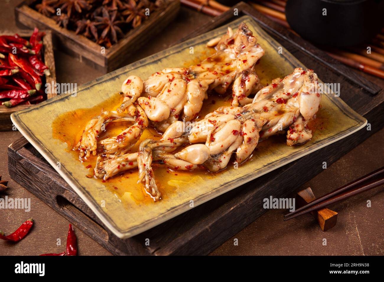 Marinated Bullfrog in Spiced Sauce Stock Photo - Alamy