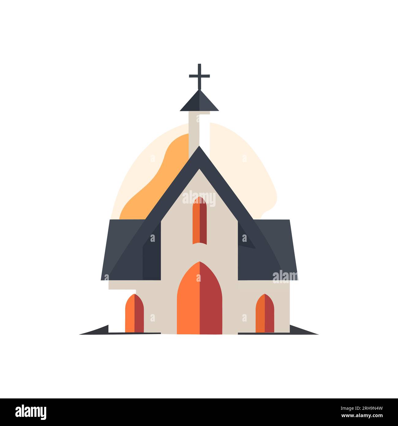 church logo in flat style isolated on white background. Vector ...