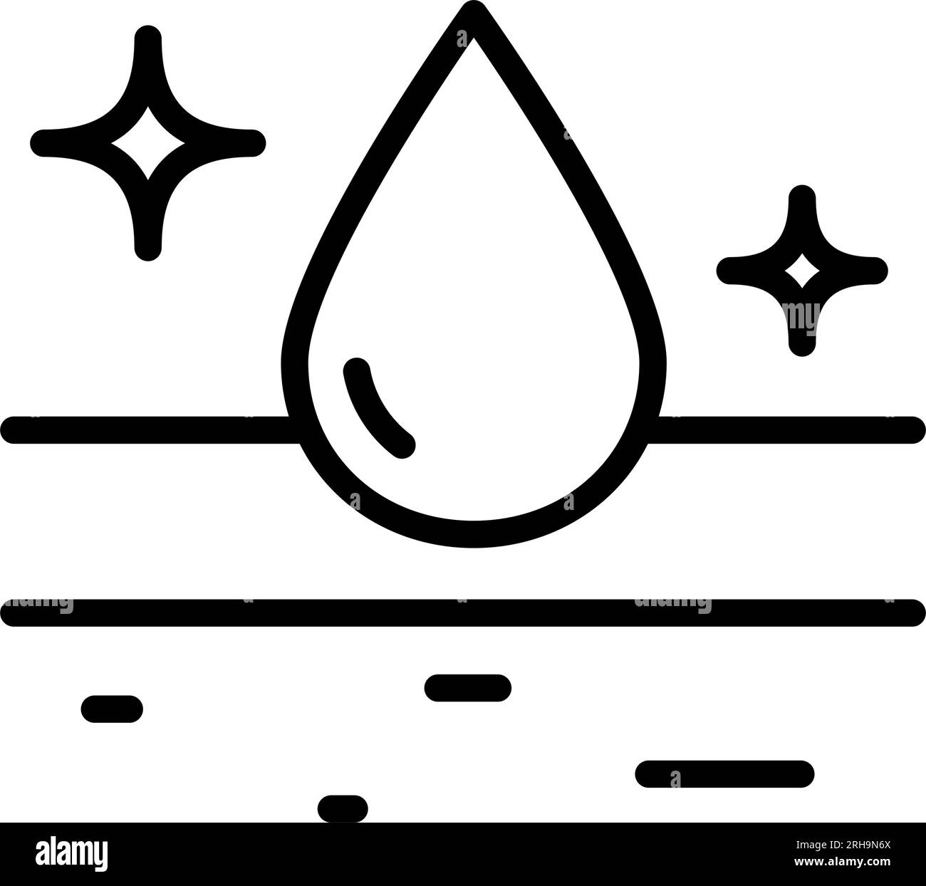 Moisture Skin Concept Line Icon. Moisturizing Face and Body Skin Linear Pictogram. Skin Layer ...