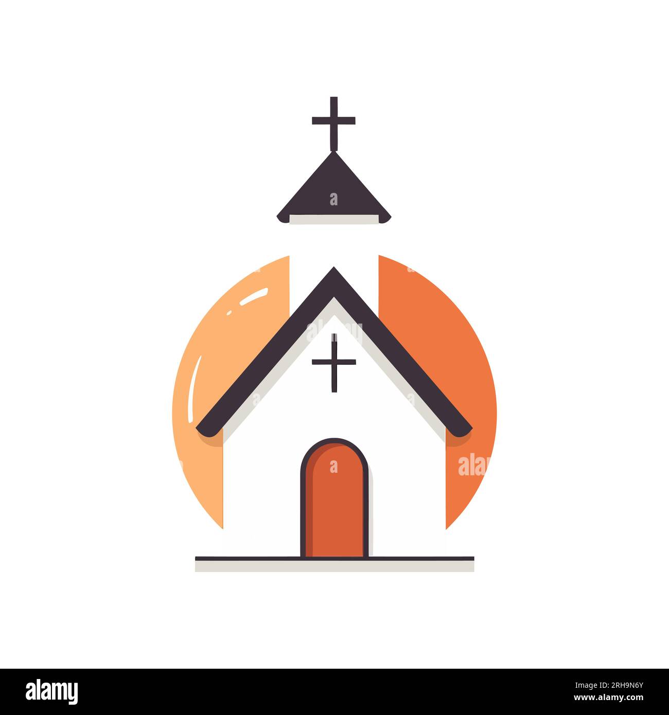 church logo in flat style isolated on white background. Vector ...